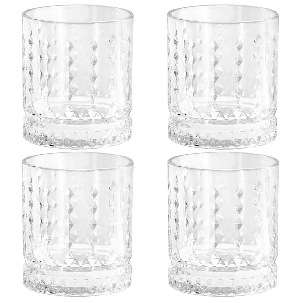 Gibson Home 4 Piece 13 Ounce Teardrop Embossed Double Old-Fashioned ...
