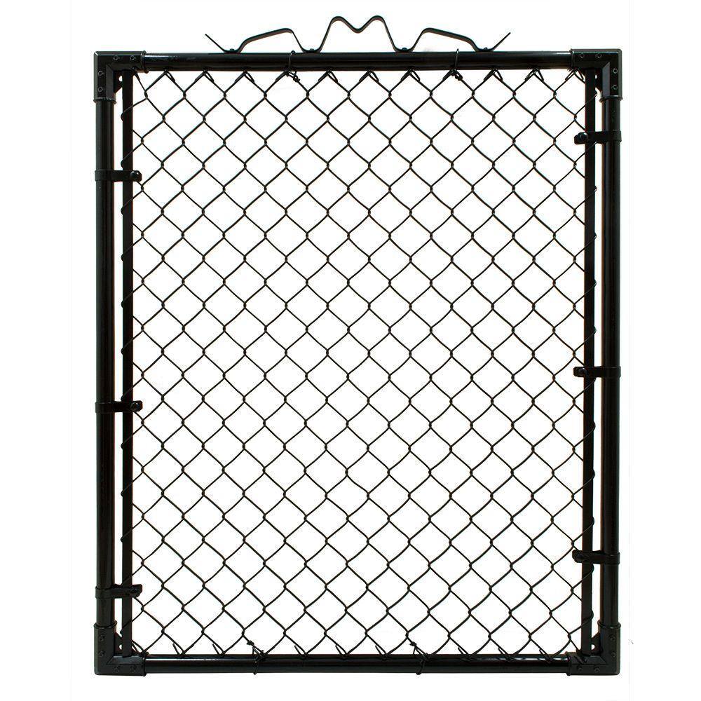 YARDGARD 3-1/2 ft. x 4 ft. Black Steel Single Walk Through Fence Gate ...