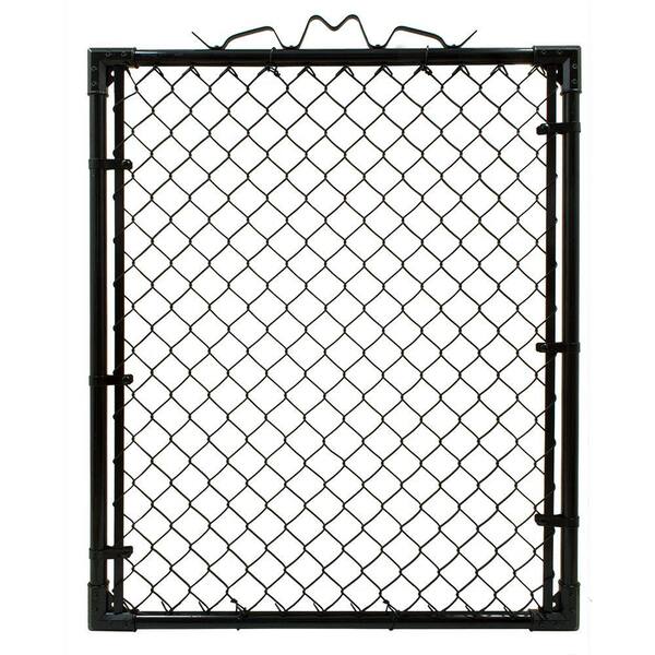 YARDGARD 3-1/2 ft. x 4 ft. Black Steel Single Walk Through Fence Gate ...