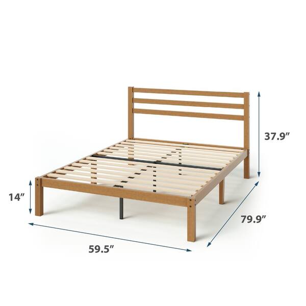 Zinus Maddie Brown Bamboo Frame Queen Platform Bed VAM WIWWWO 14Q