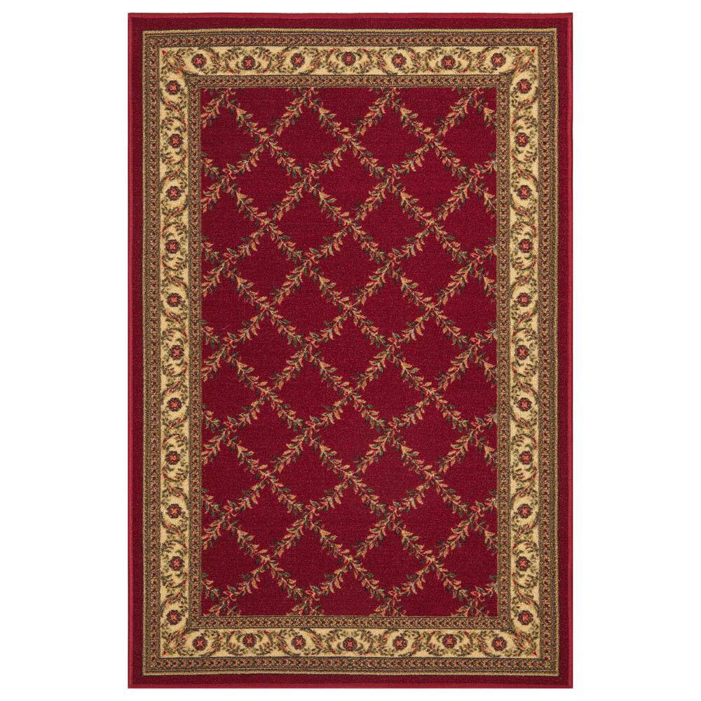 Ottomanson House Collection Non-Slip Rubberback Trellis Design 3x5 ...