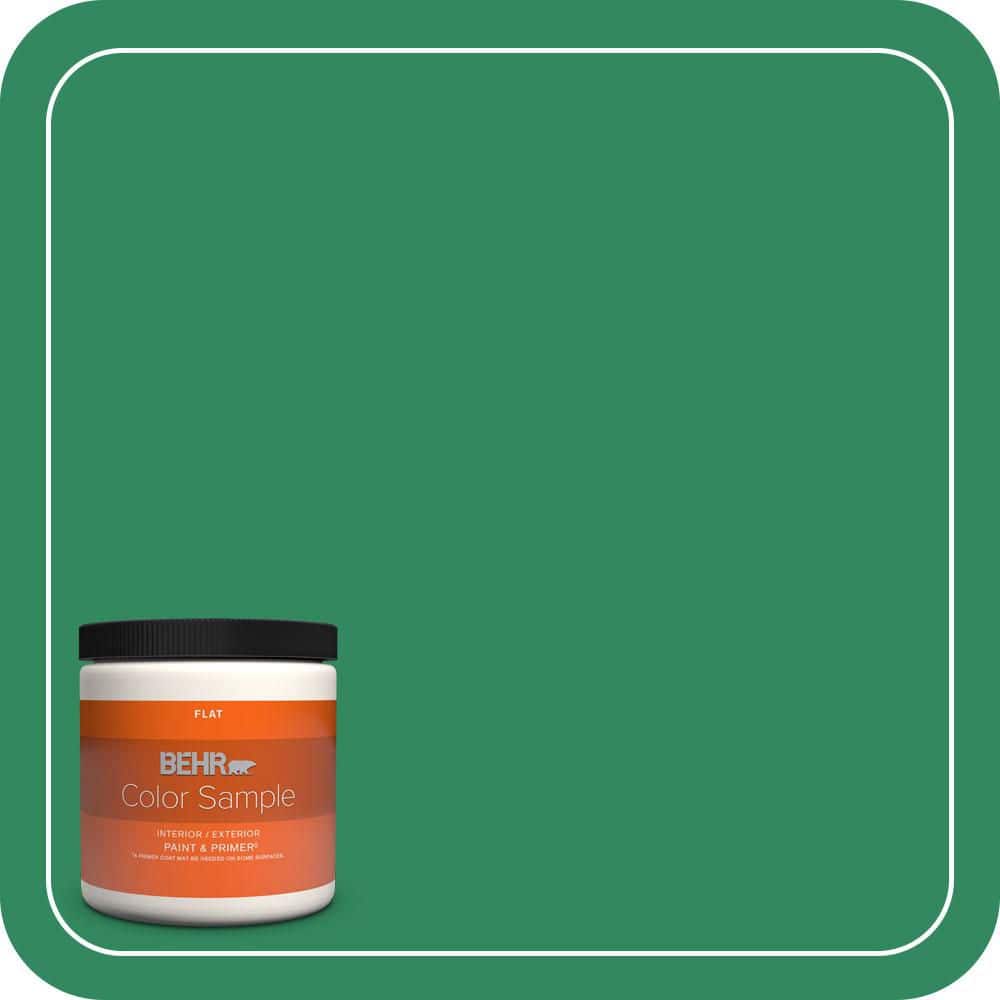 BEHR PREMIUM PLUS 8 oz. #P420-6 Exquisite Emerald Flat Interior ...