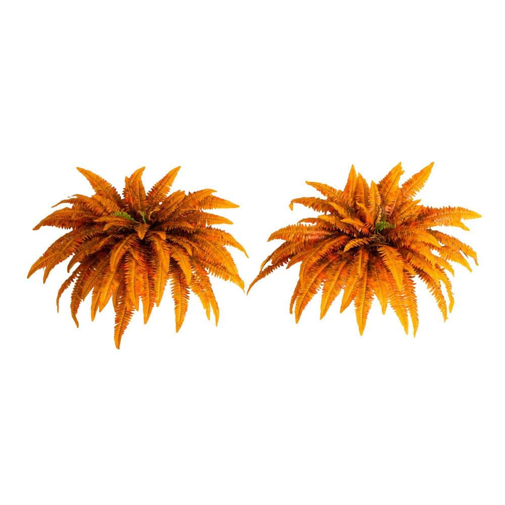 Nearly Natural 48 in. Autumn Artificial Fall Boston Fern - Set of 2 ...