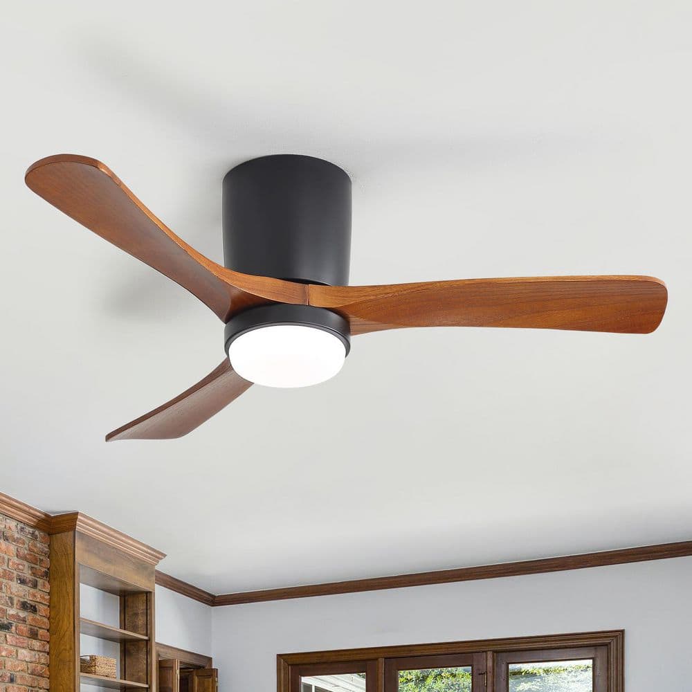 CACI Mall 42 in. Indoor/Outdoor Black and Brown Flush Mount Standard ...