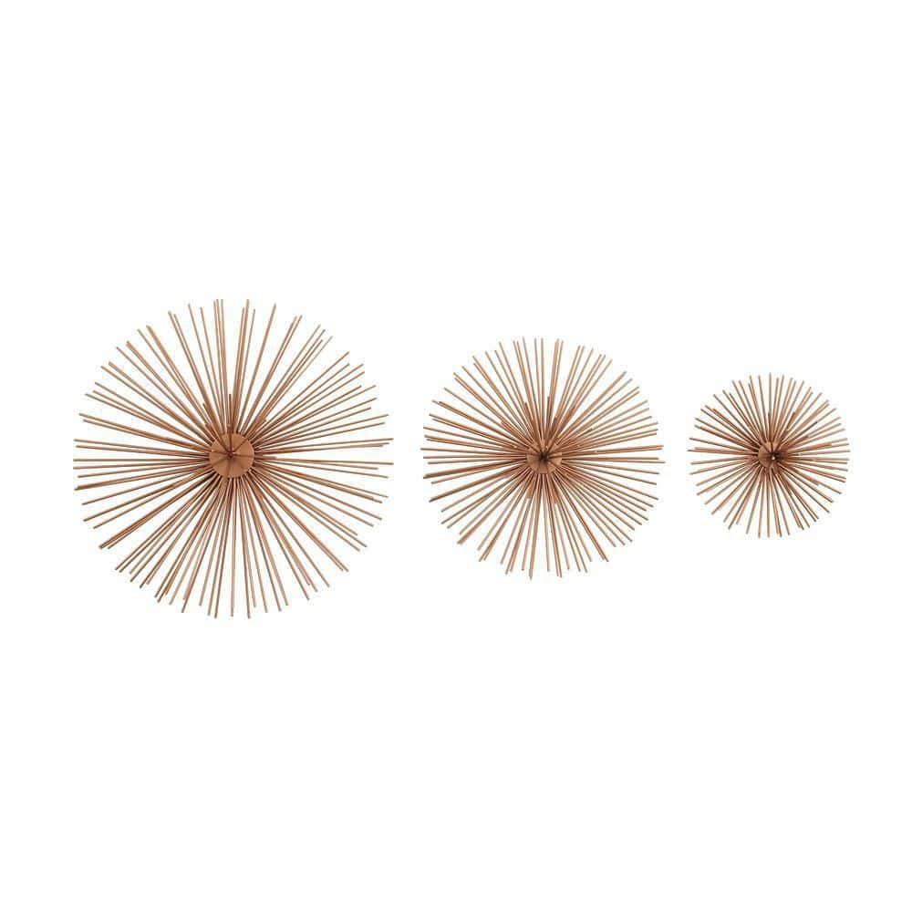 CosmoLiving by Cosmopolitan Metal Copper 3D Starburst Wall Decor (Set ...