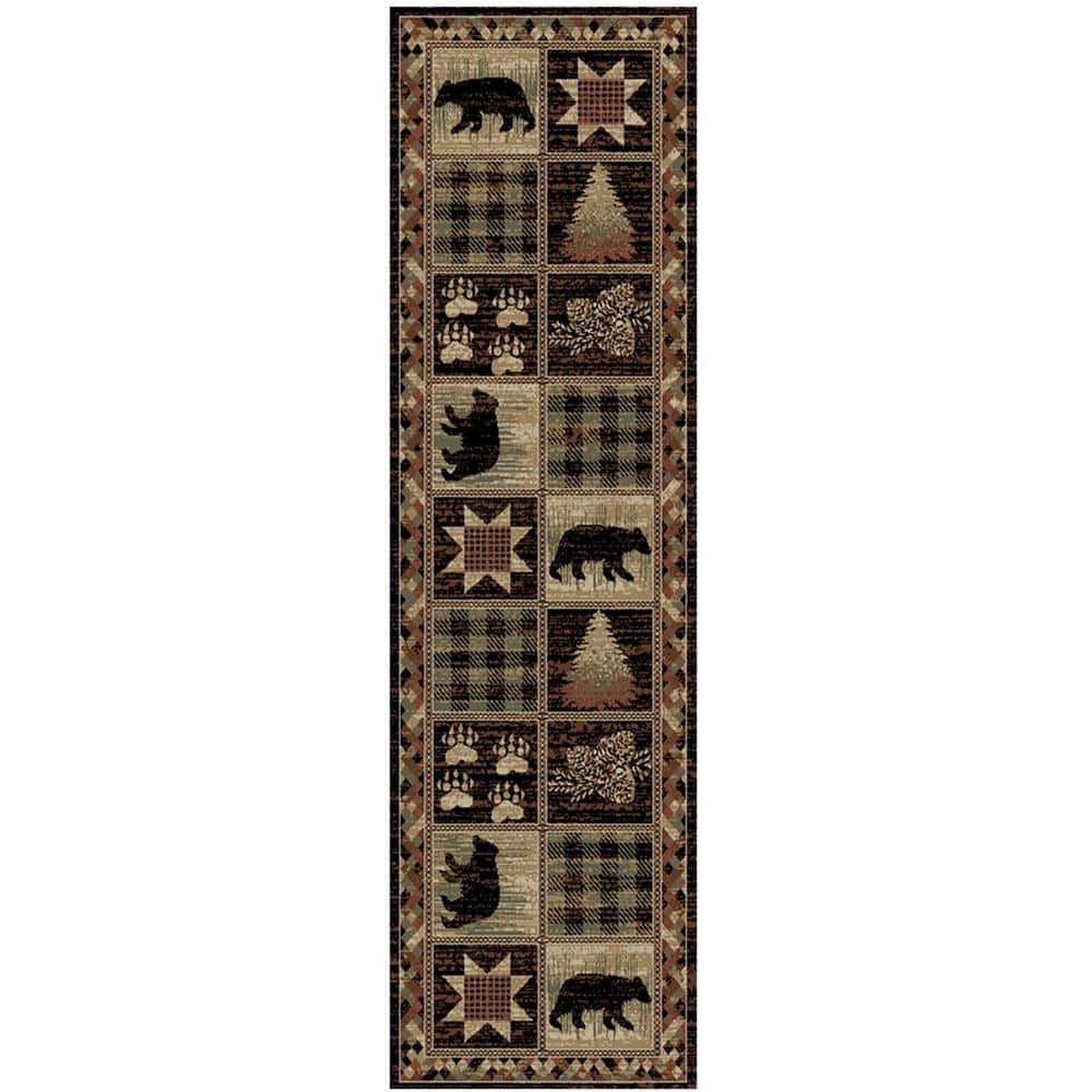 Mayberry Rug Hearthside Hollow Point Lodge Multi 2 ft. x 8 ft. Woven ...