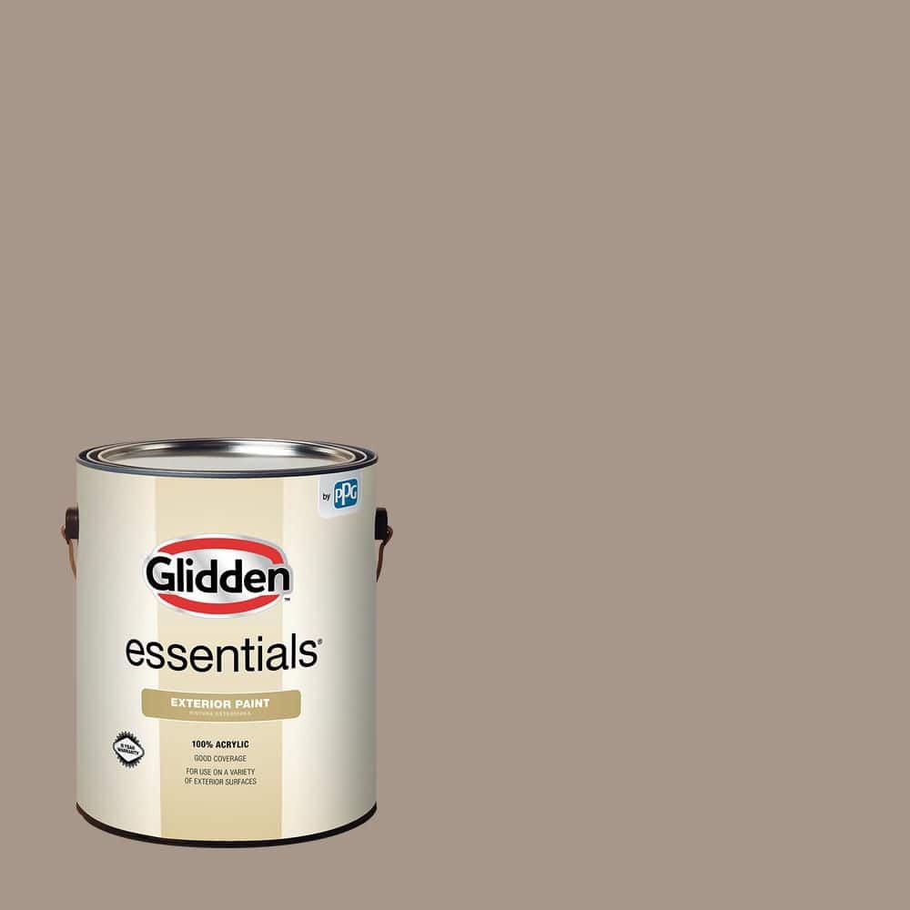 Glidden Essentials 1-gal. PPG1020-5 Earl Gray Flat Exterior Paint ...