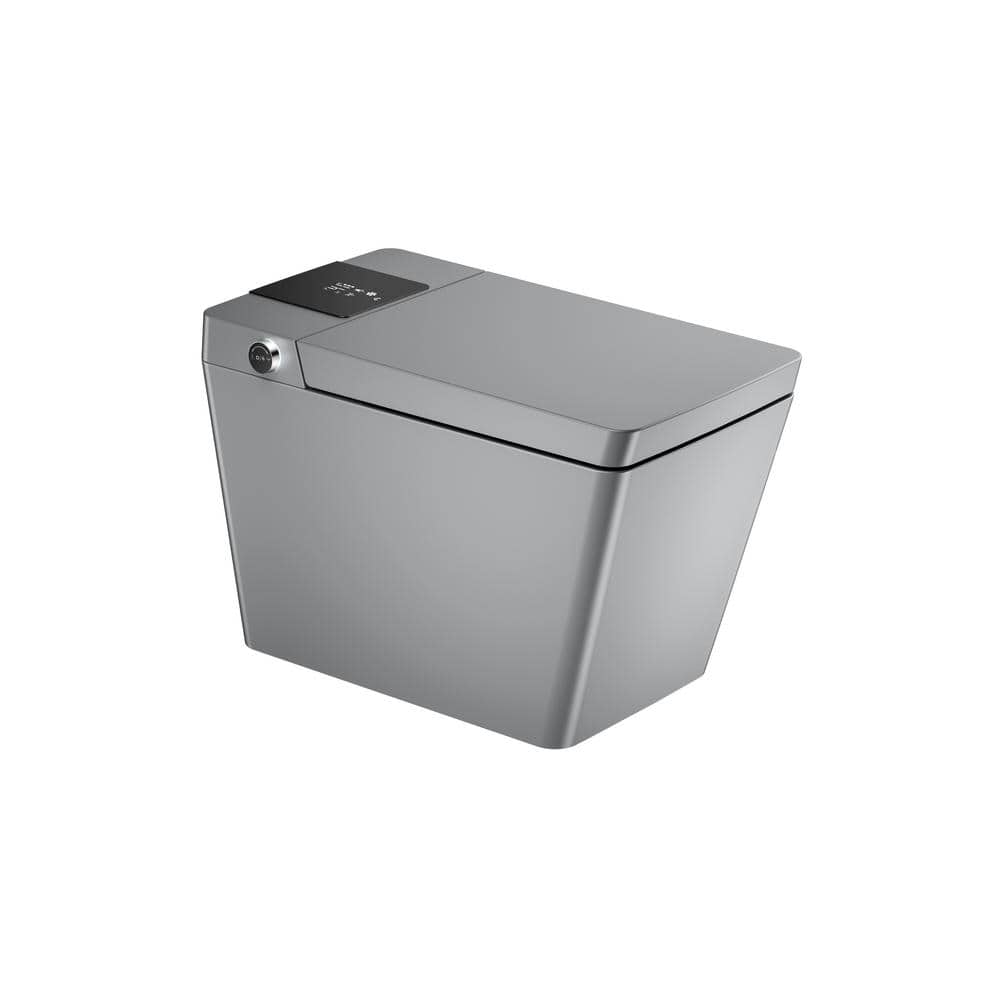 WELLFOR T2 - Elongated Bidet Toilet 1.28 GPF in Grey with Nightlight ...