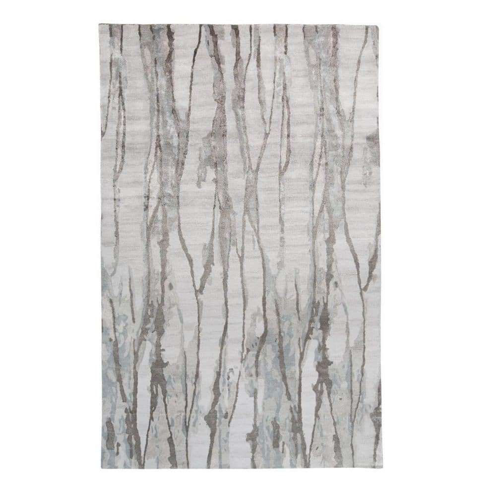 HomeRoots 2 ft. x 8 ft. Ivory, Gray Abstract Area Rug 2000512249 - The ...