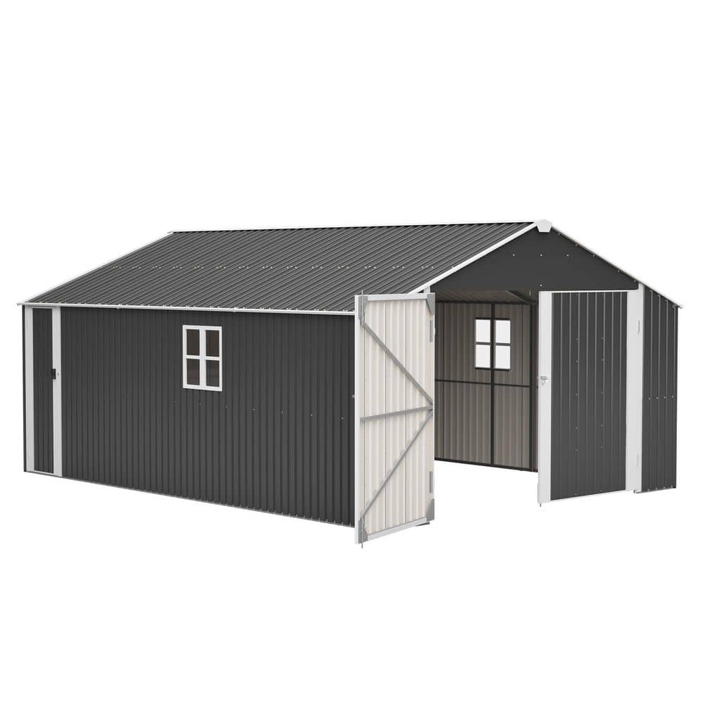 12 ft x 20 ft Metal Garage Shed, Outdoor Storage Building,Shelter for ...