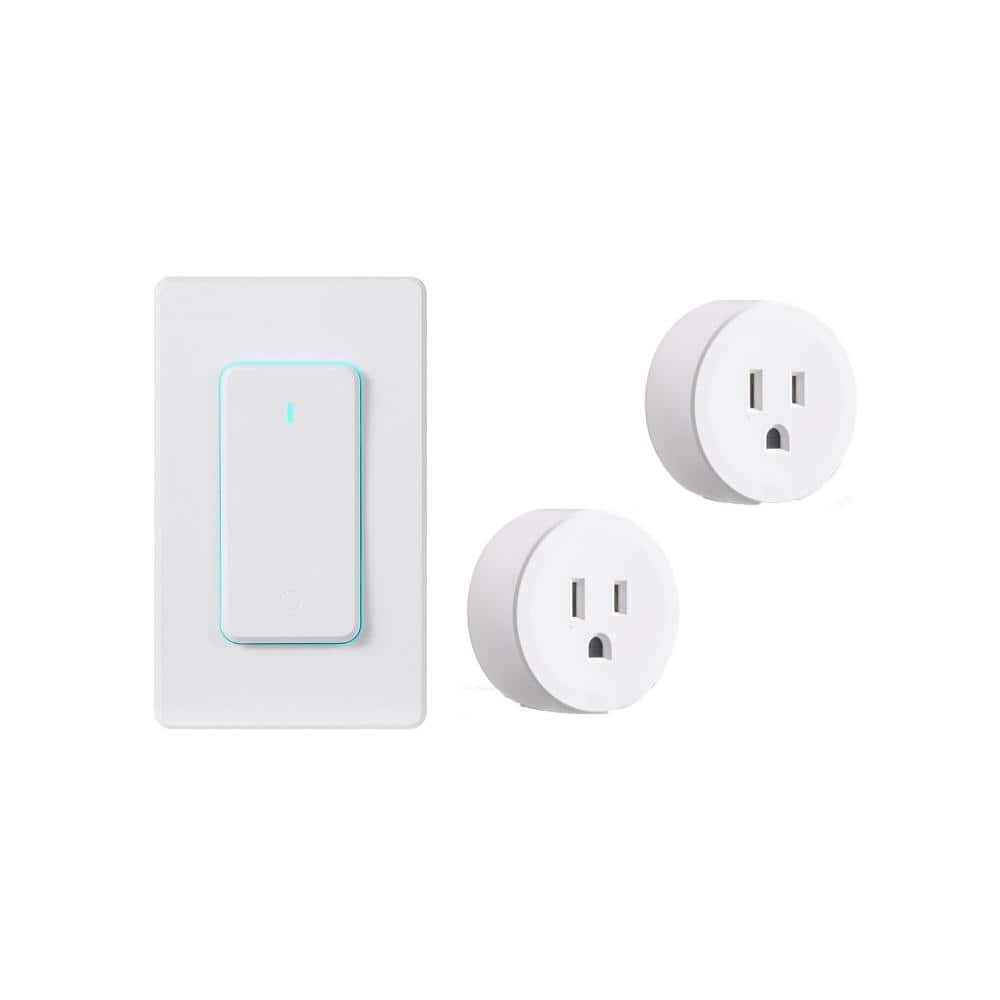 Vrbgify 15A Smart Push Button Programmable Wireless Light Switch White ...