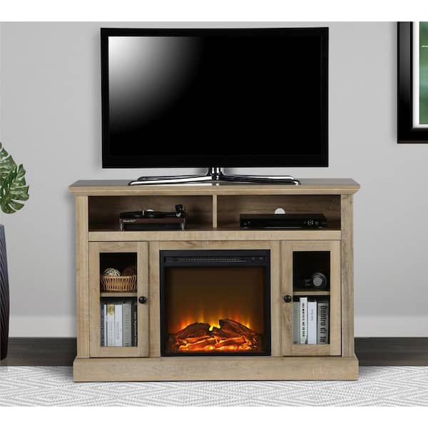 Ameriwood Home Nashville 47 in Weathered Oak Electric Fireplace TV ...