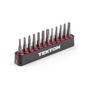 TEKTON 1/4 in. Torx Security Bit Set with Rail (9-Piece) (TR7-TR30 ...