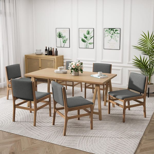 CHRISTOPHER KNIGHT HOME Capps 7-Piece Natural Oak and Walnut Dining Set ...