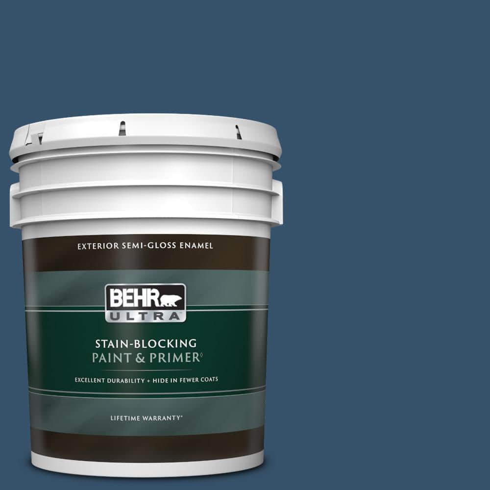 BEHR ULTRA 5 gal. #MQ5-58 Velvet Rope Semi-Gloss Enamel Exterior Paint ...