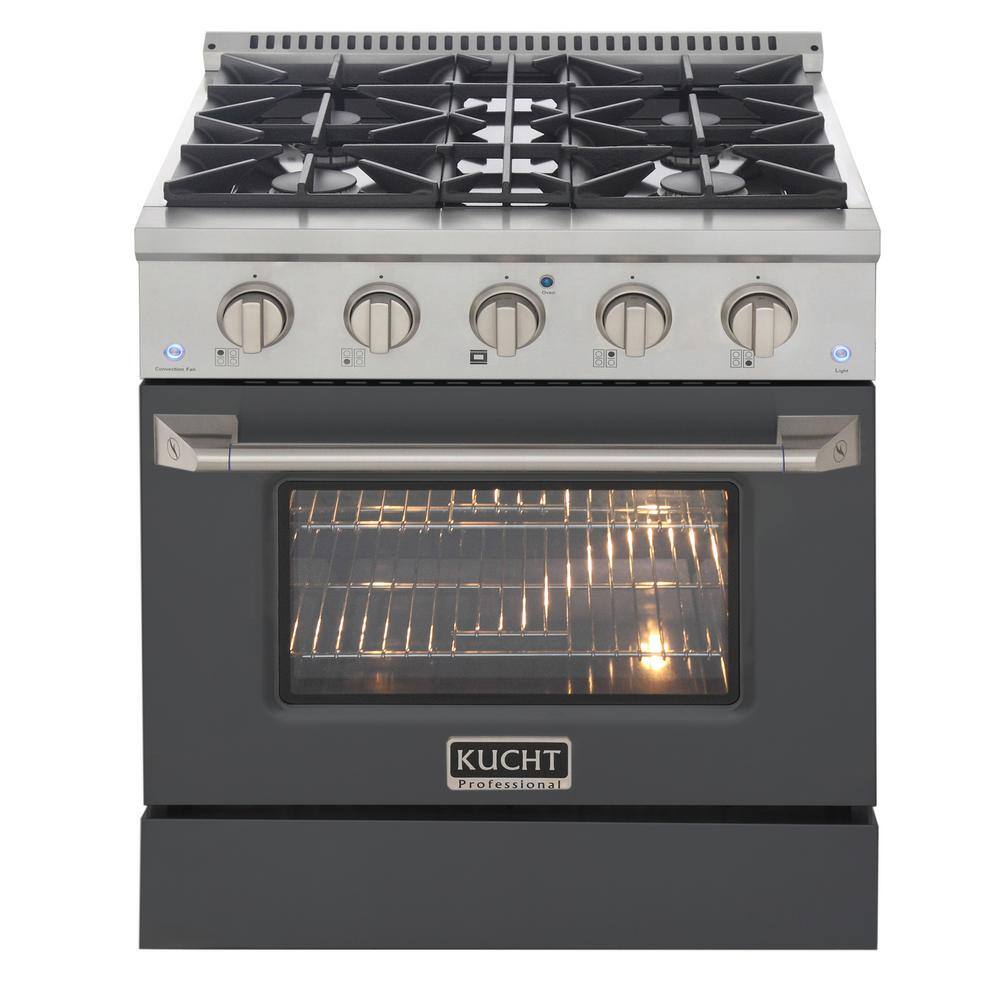 Kucht 30 in. 4.2 cu. ft. 4-Burners Dual Fuel Range Propane Gas in ...