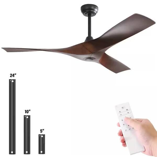 CACI Mall 52 in. Indoor/Outdoor Black Ceiling Fan without Light for ...