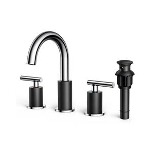 AKLFGN 8 in. Widespread 2-Handle High Arc Bathroom Faucet with Pop-up ...