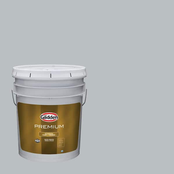 Glidden Premium 5 gal. PPG1039-2 Maiden Mist Flat Exterior Latex Paint ...