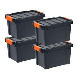 IRIS 12 gal. Heavy-Duty Stackable Storage Tote (Set of 4) 500153 - The ...