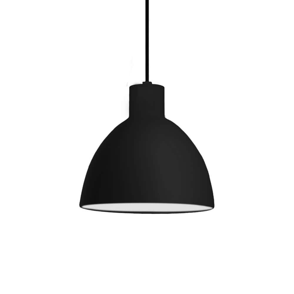KUZCO Chroma 9 in. 1 Light 11-Watt Black Integrated LED Pendant Light ...