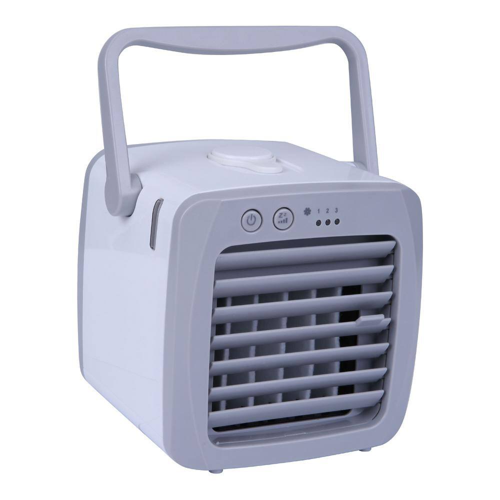 Edendirect 5 in. 3-Fan Speeds Desk Cooling Fan in Grey with Humidifier ...