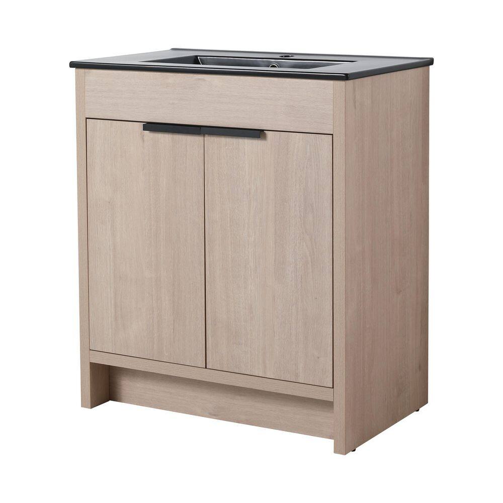30 in. W x 18.5 in. D x 34.1 in. H Freestanding Bath Vanity in Plain ...