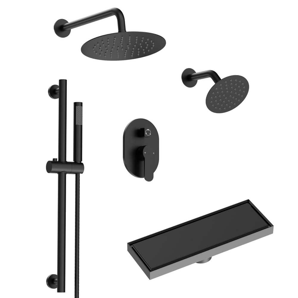 YAWWALK 3-Spray Dual Shower Head System with High Pressure Handheld ...