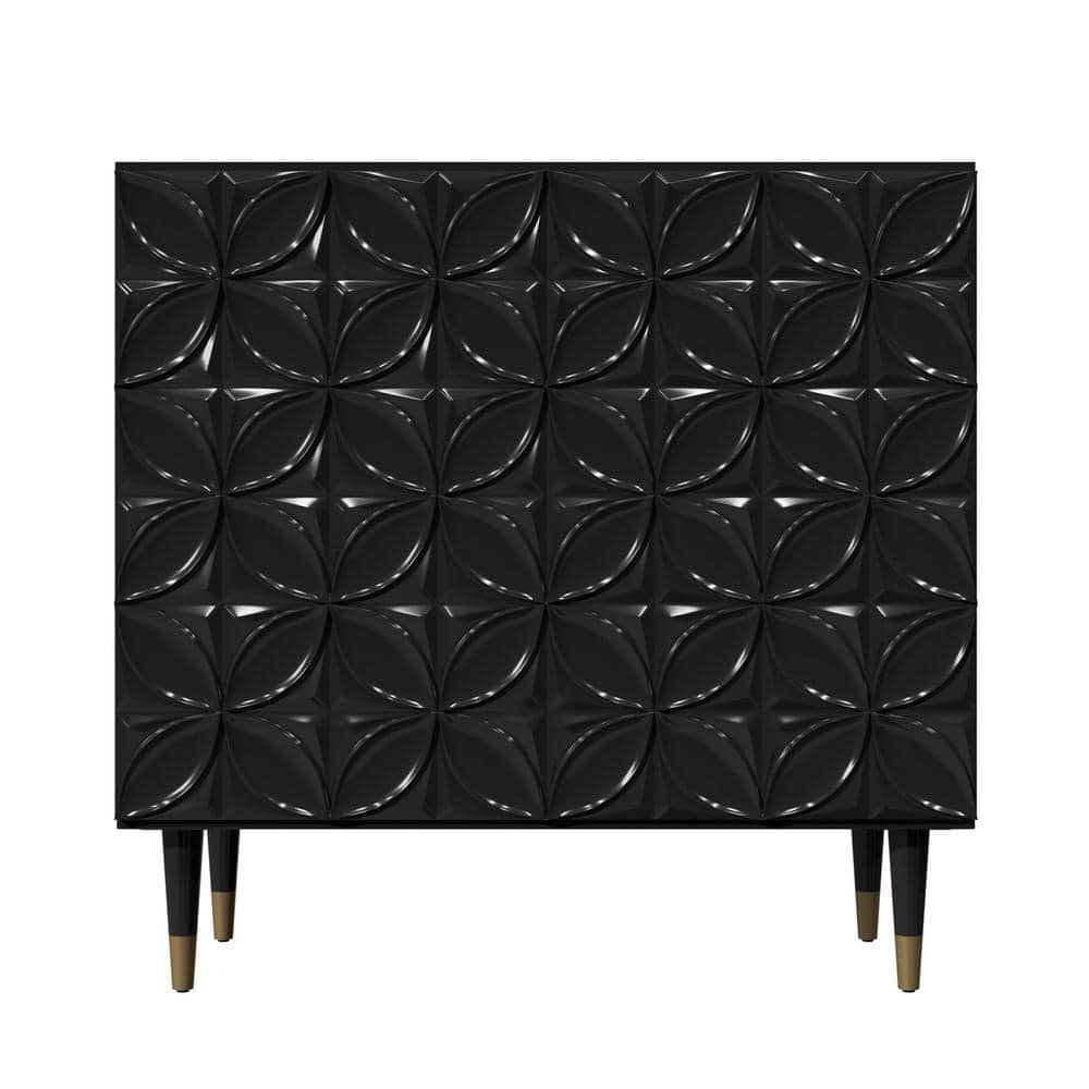 Boyel Living 31 in. H 2 Door Black Locker Accent Storage Cabinet with ...