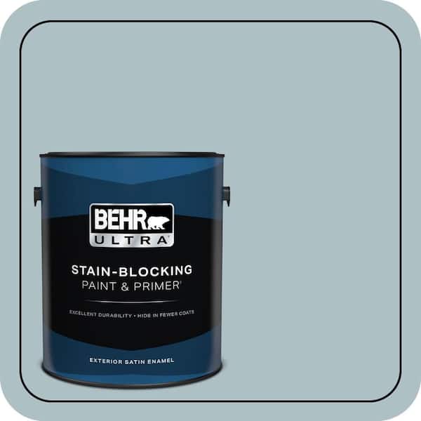 BEHR ULTRA 1 gal. #PPU13-14 Ozone Satin Enamel Exterior Paint & Primer ...