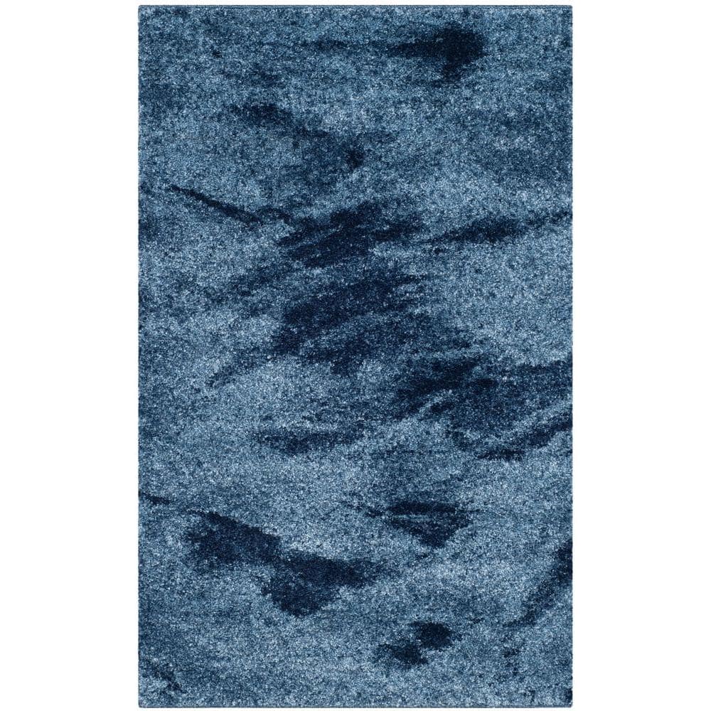 SAFAVIEH Retro Light Blue/Blue Doormat 3 ft. x 4 ft. Gradient Area Rug ...