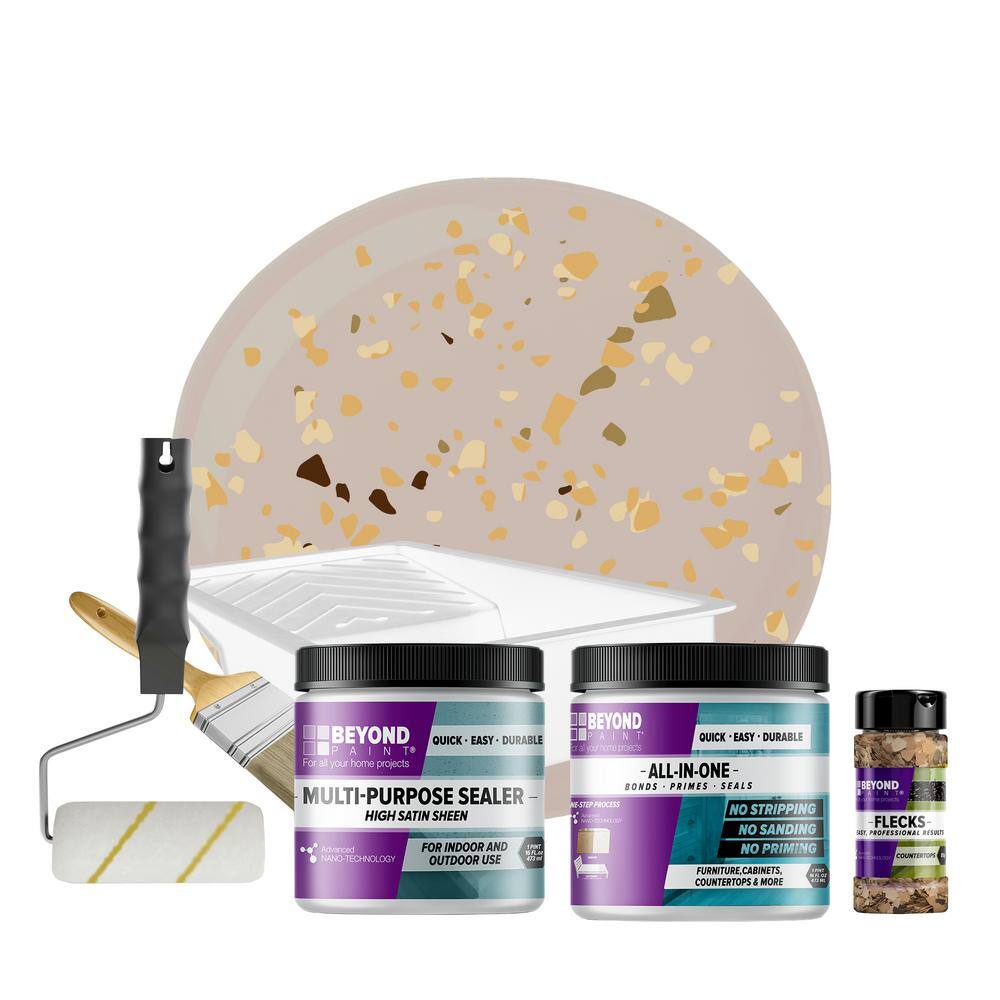 BEYOND PAINT Sand Flat Matte Countertop Kit and Autumn Flecks BP62 ...