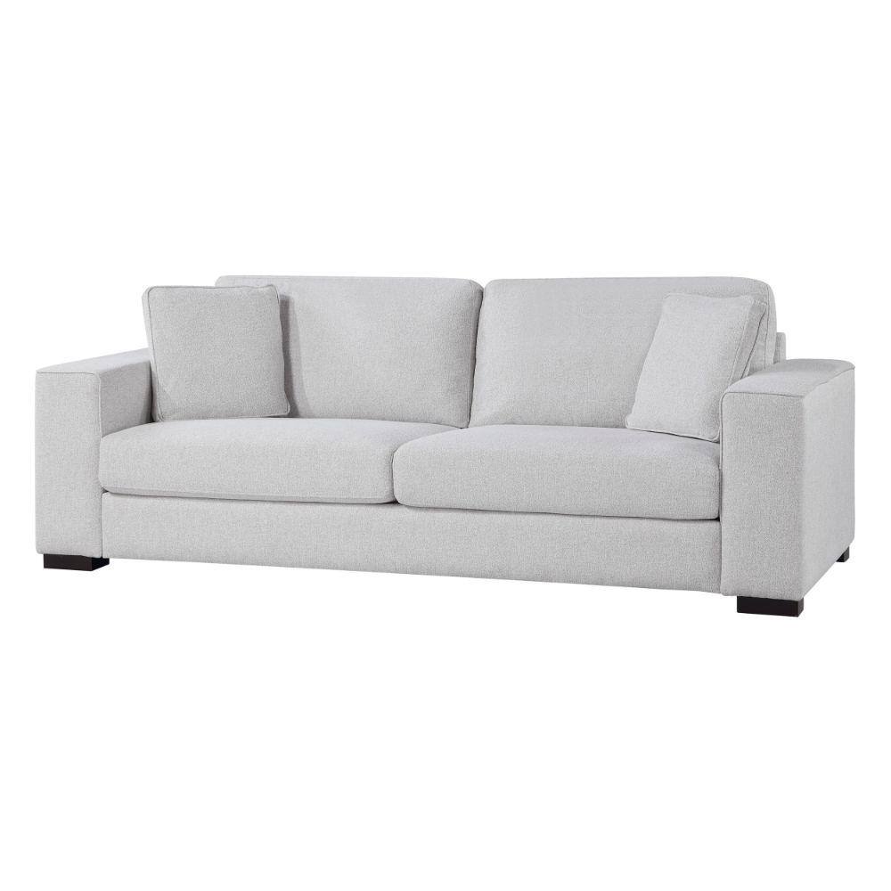 Benjara 90 in. Straight Arm Polyester Rectangle Wooden Feet Sofa in ...