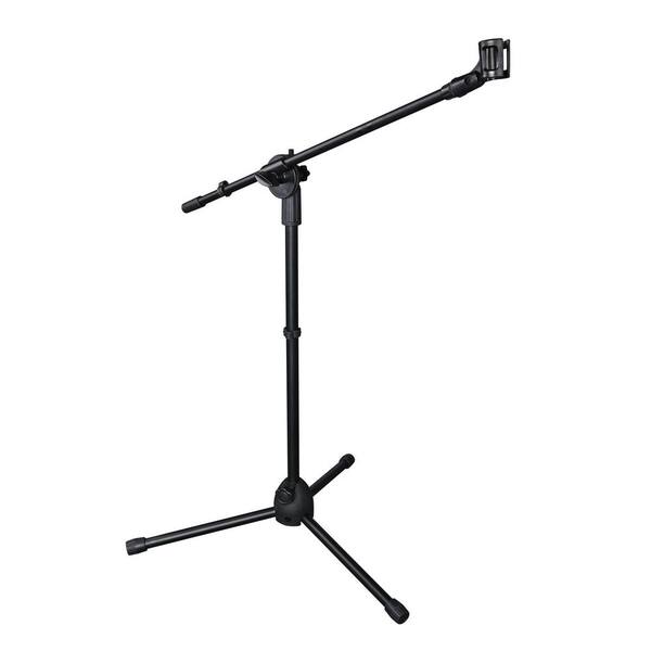 cenadinz 53.5 in. Height Microphone Stand with Boom Arm 2-Mic Black ...