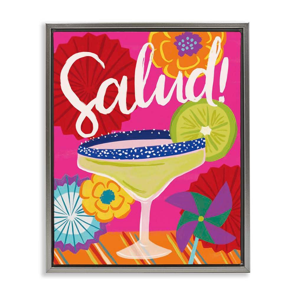 Stupell Industries Salud Margarita Drink by Deborah Curiel Gray Floater ...