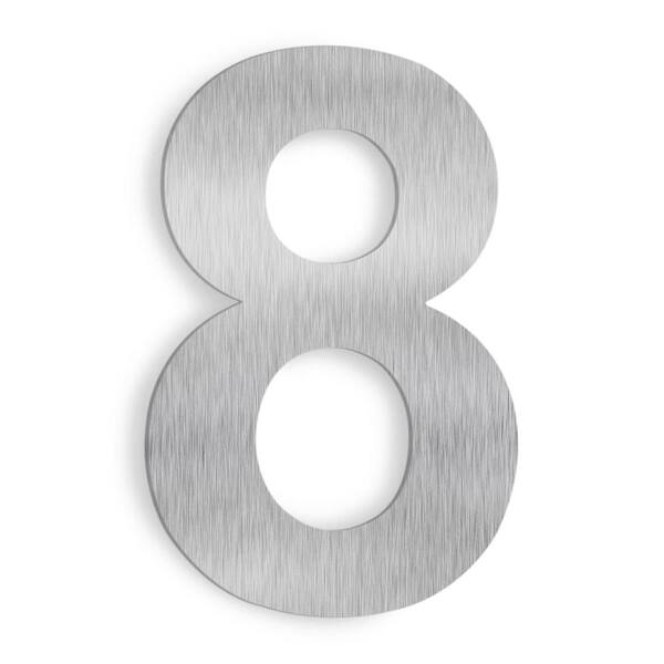 Barton 6 in. Satin Stainless Steel Floating House Number 8 90058