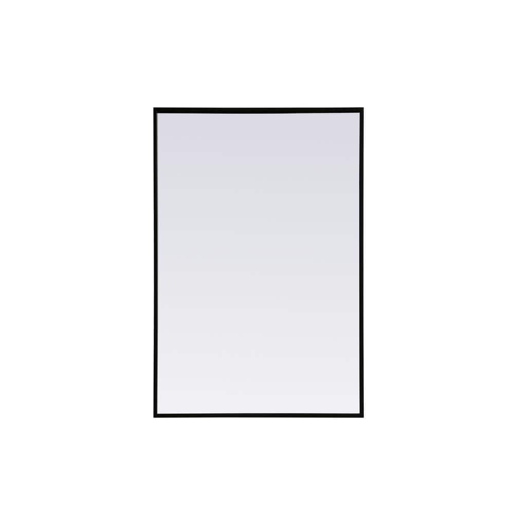 Timeless Home 36 in. W x 24 in. H Modern Metal Framed Rectangle Black ...