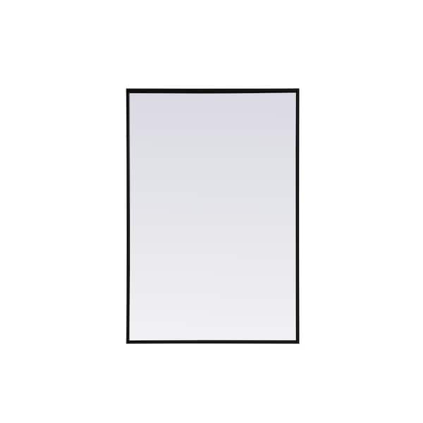 Timeless Home 36 in. W x 24 in. H Modern Metal Framed Rectangle Black ...