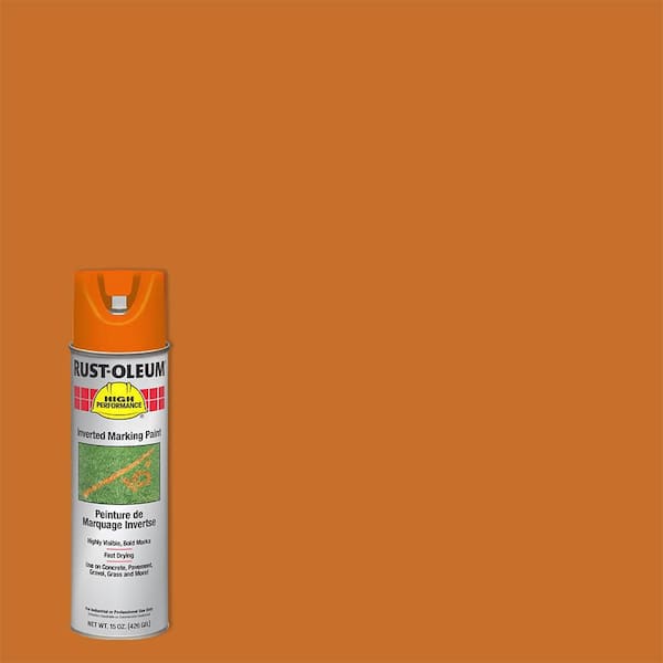 Rust-Oleum 15 oz. V2300 Fluorescent Orange Inverted Striping Spray ...