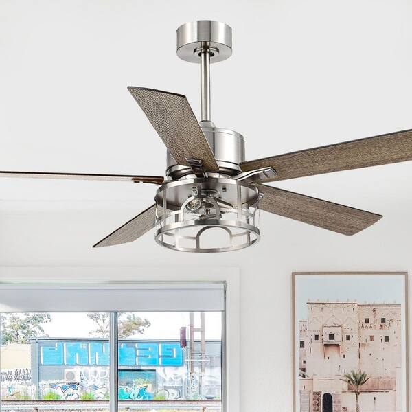 Buy Belote 52 in. Indoor Satin Nickel Ceiling fan with Remote Control ...