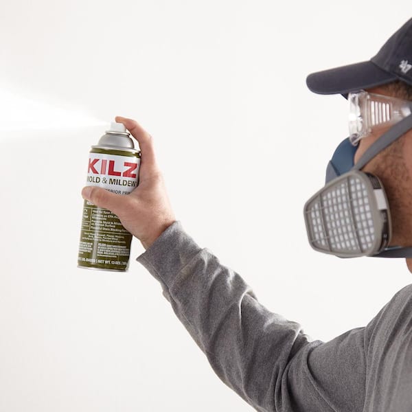 KILZ 13 oz. Mold & Mildew White Oil-Based Interior and Exterior Primer ...