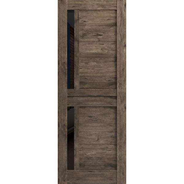 Sartodoors 30 in. x 80 in. Solid Wood Frosted Glass Cognac Oak Interior ...
