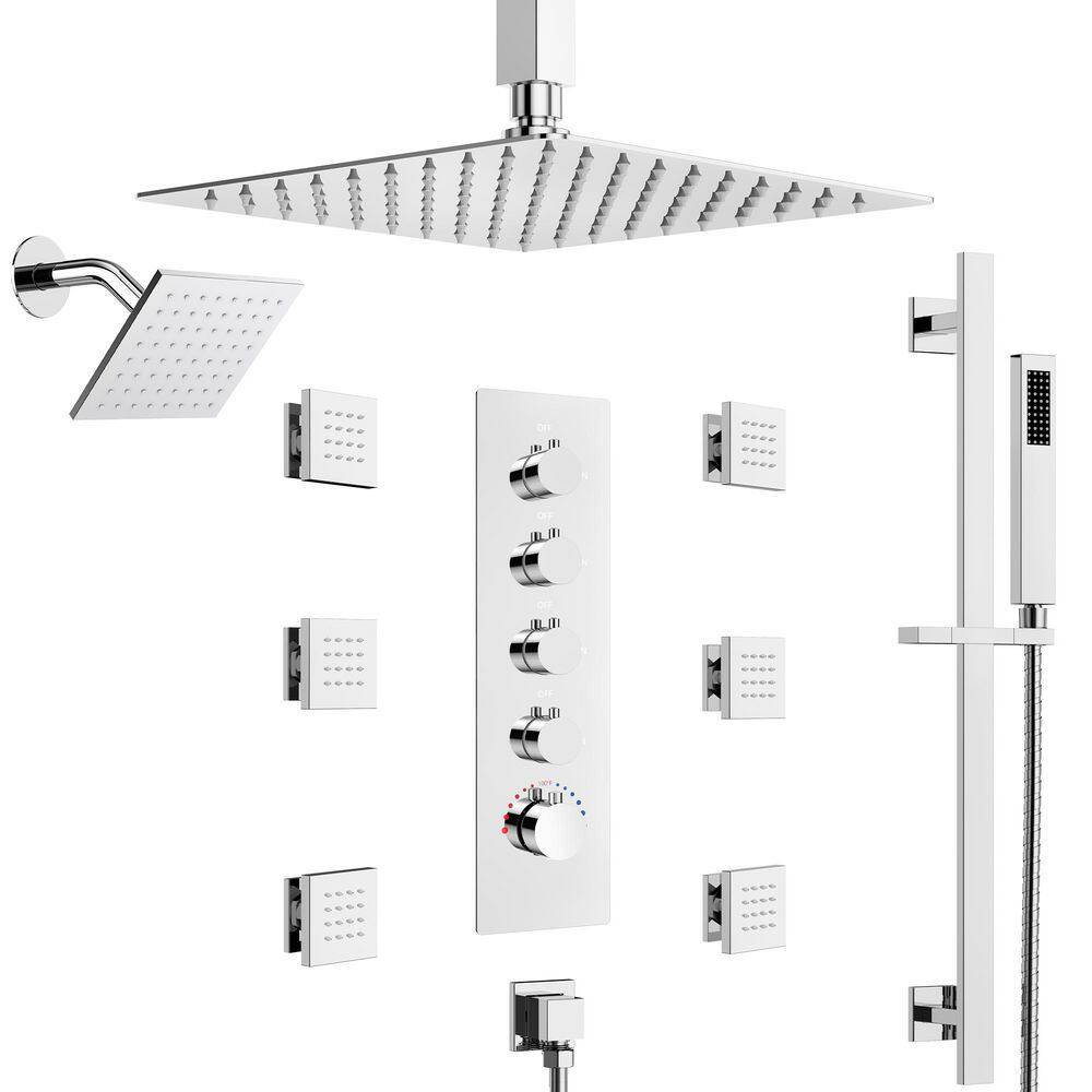 Have a question about EVERSTEIN Quintuple Handle 13-Spray Patterns 16 and 6 in. Shower Faucet 2. ...