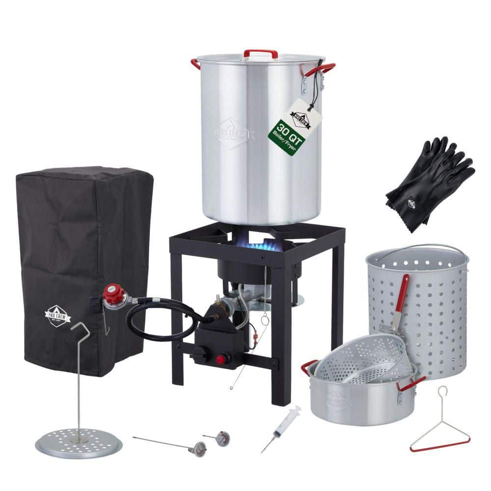 Hike Crew 14-Piece 50,000 BTU Outdoor Propane Turkey Fryer Kit with ...