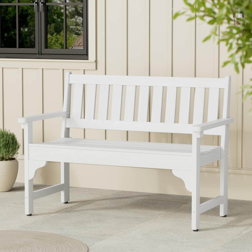 Poteban White High Quality HDPE Plastic Outdoor Bench VQHWCY002BS-MVQ ...