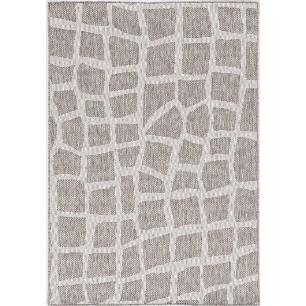 MILLERTON HOME Isla Gray 5 ft. x 8 ft. Mid-Century Distressed Indoor ...