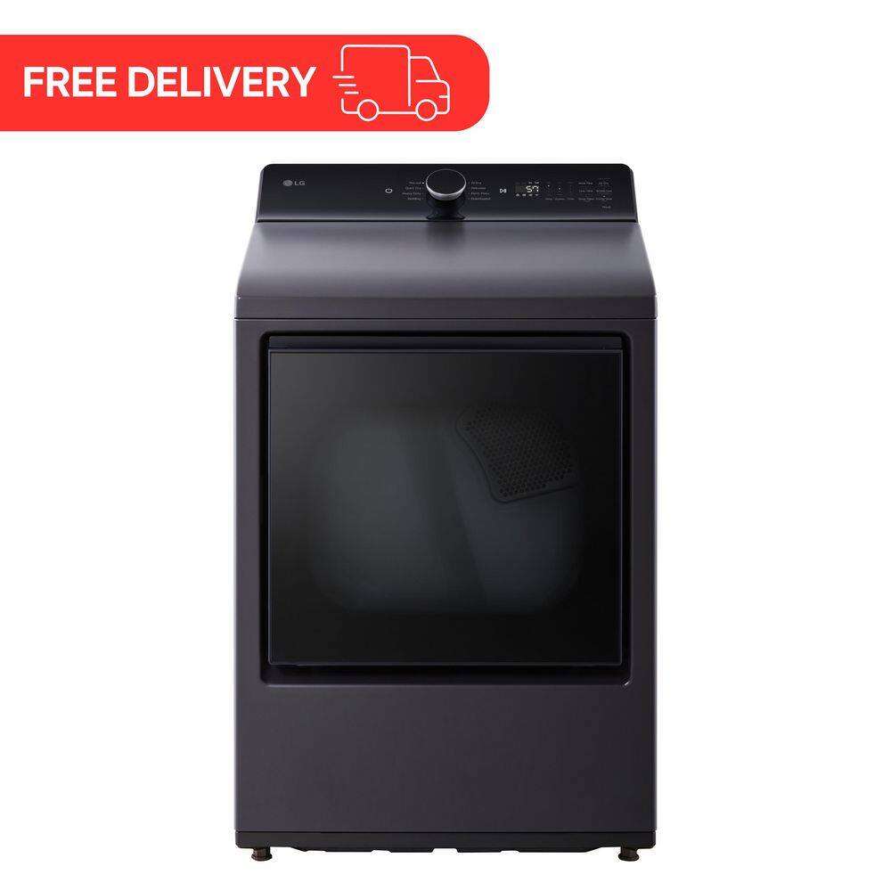 LG 7.3 cu. ft. Vented SMART Electric Dryer in Matte Black with EasyLoad ...