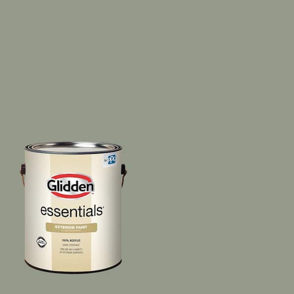 Glidden Essentials 1 gal. PPG1128-5 Green Tea Leaf Satin Exterior Paint ...