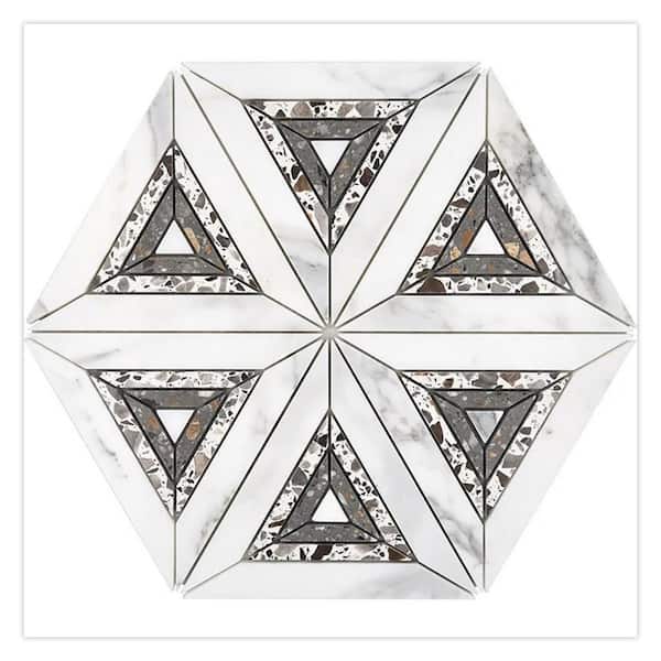 Apollo Tile Stellare 4 in x 5 in Polished Honed White Gray Marble ...
