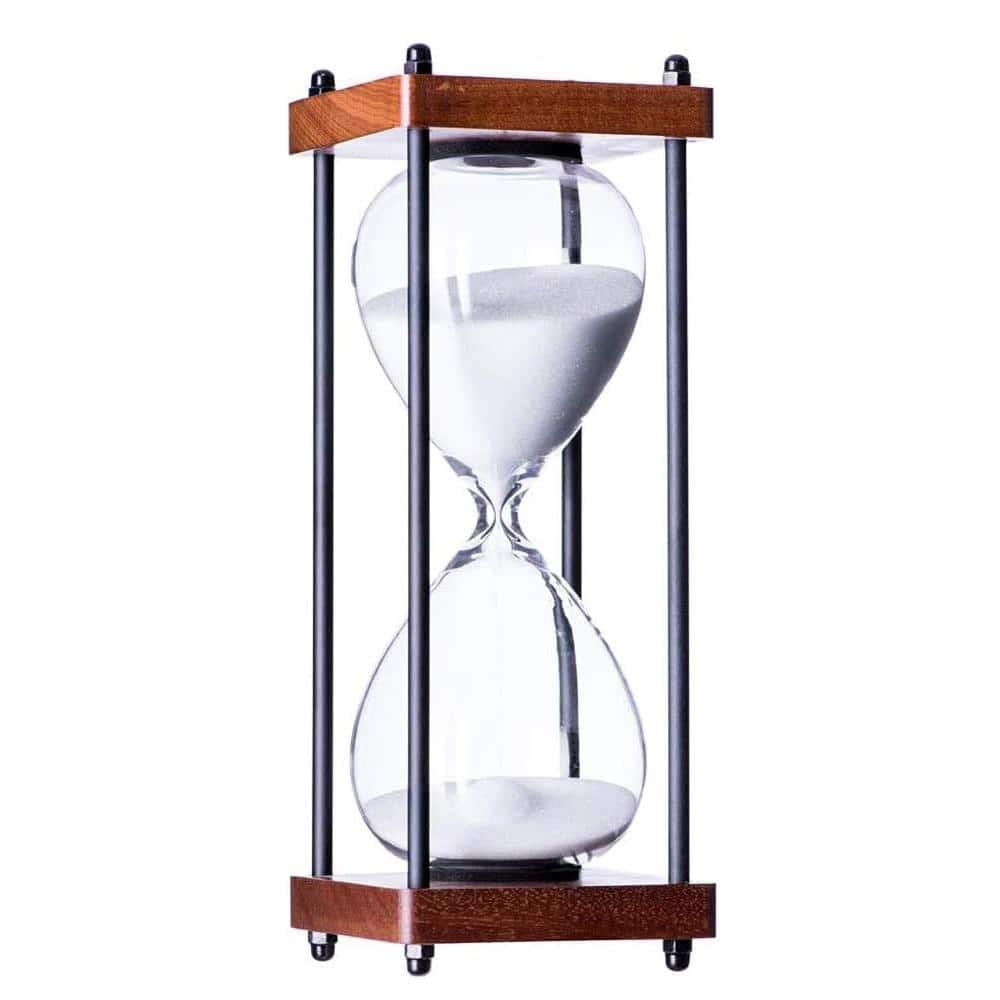 Afoxsos Wooden White Sand in Large Hourglass 60-Minutes Timer for Home ...